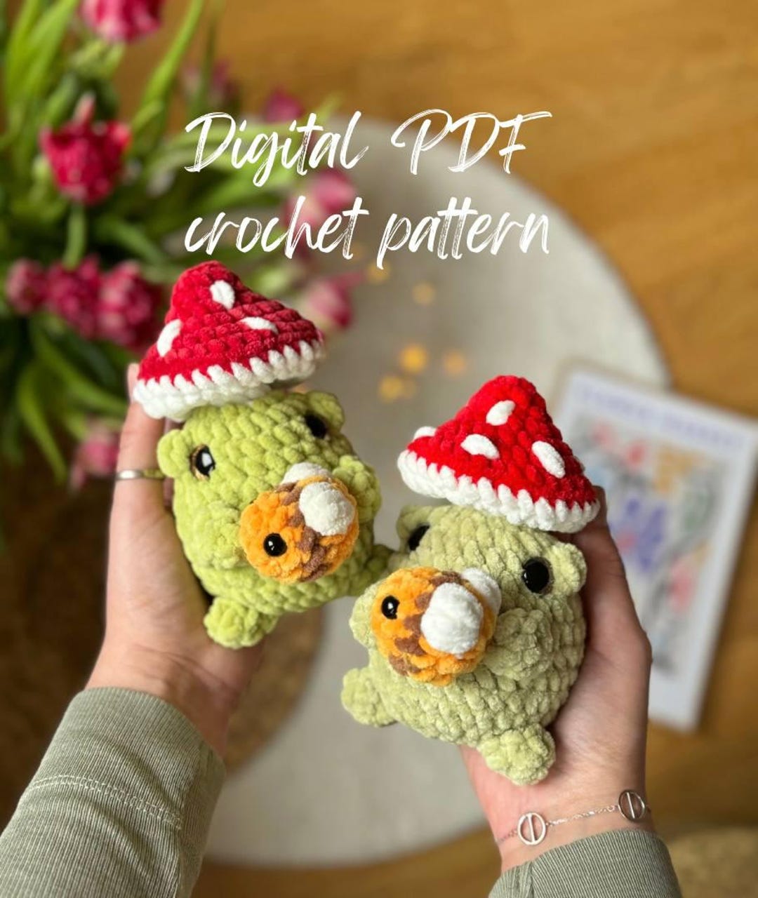Mushroom Frog Crochet Amigurumi Pattern No-sew PDF English | Easter ...