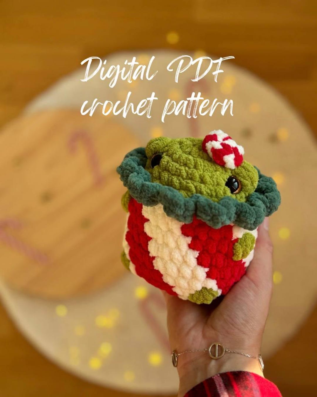Christmas Peppermint Candy Frog Crochet Pattern No-sew PDF English ...