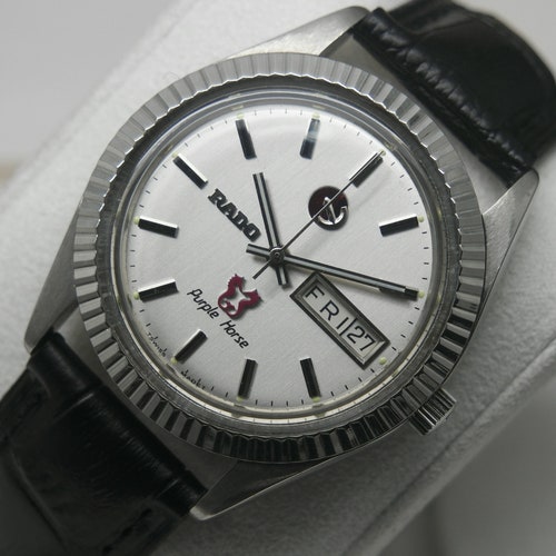 Vintage Rado Purple Horse 25J Automatic Day/date Watch - Etsy