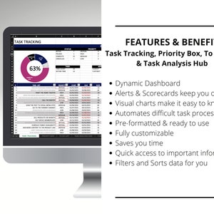 Task Tracker To-do List Task Analysis & Insight Excel Spreadsheet ...
