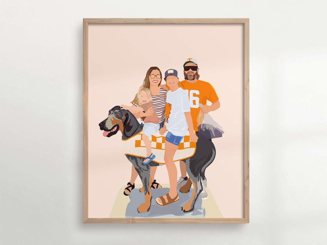 Custom Faceless Family Portrait From Photo – Personalized Family Gift ...