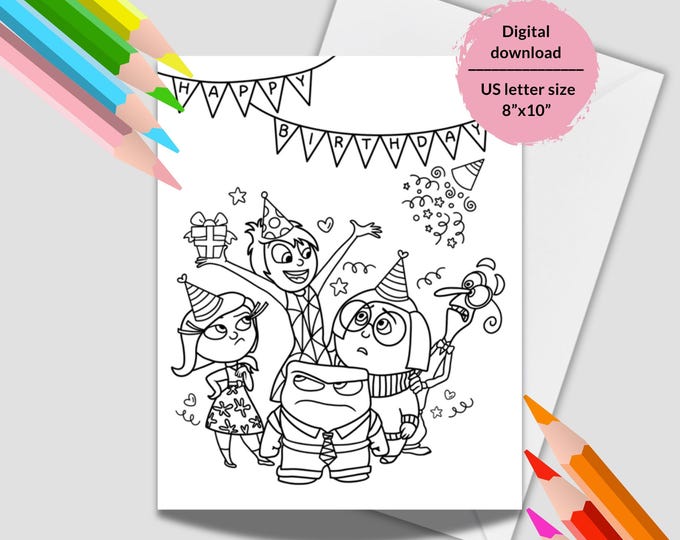 Inside Out Coloring Pages | Printable Kids' Activity PDF, Coloring Book ...