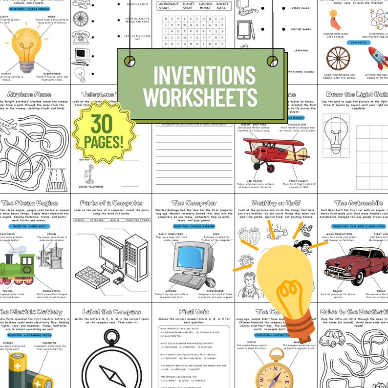Inventions & Inventors for Kids Printable Bundle | STEM Educational ...