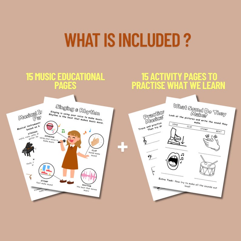 Music Education Worksheets for Kids | 30 Pages Printable Activities ...