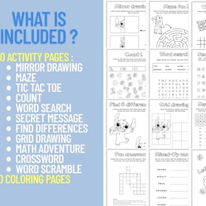 Lilo and Stitch Activity Pages. Stitch School Activity for Kids ...