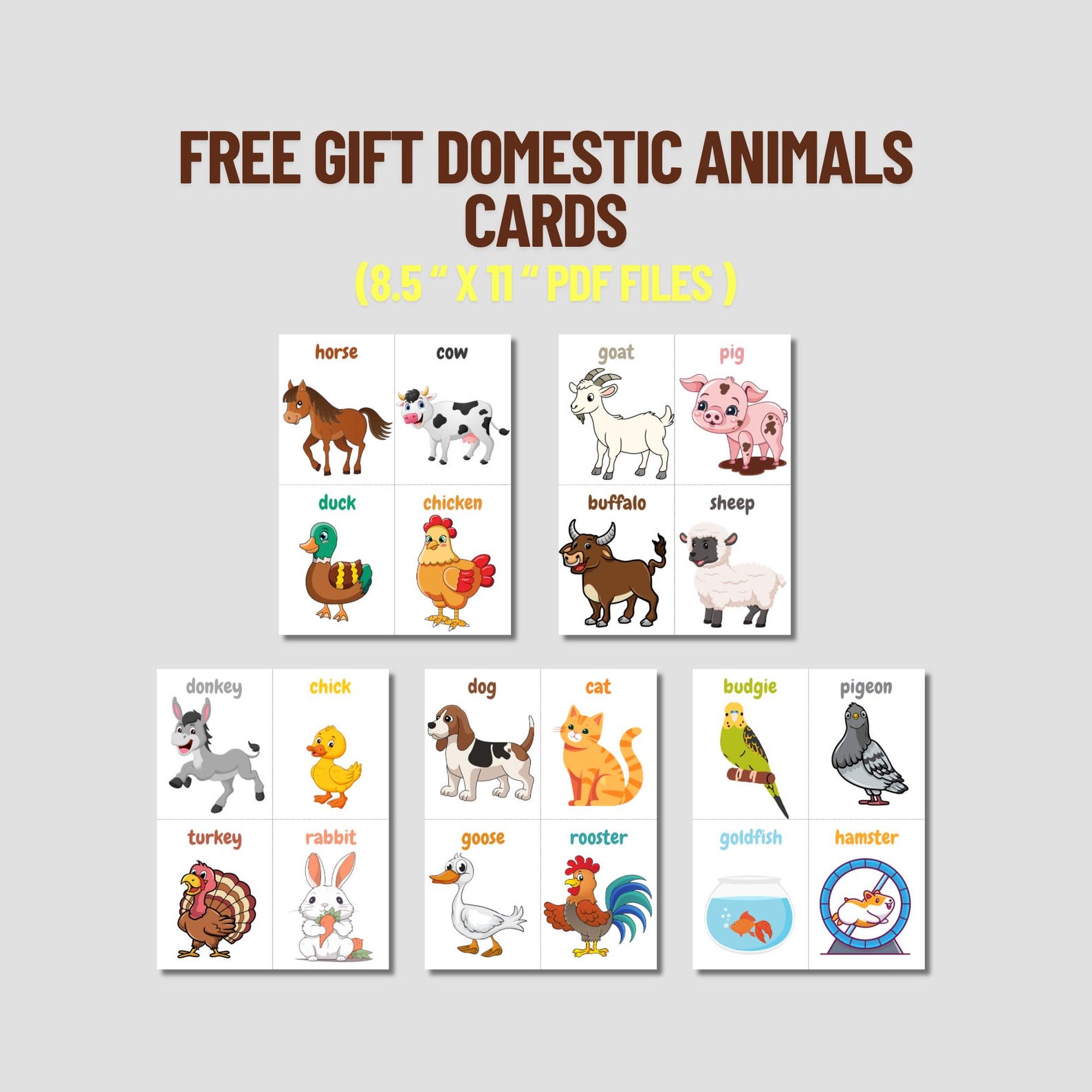 Domestic Animals Matching Game | Farm Animal Preschool Printable ...