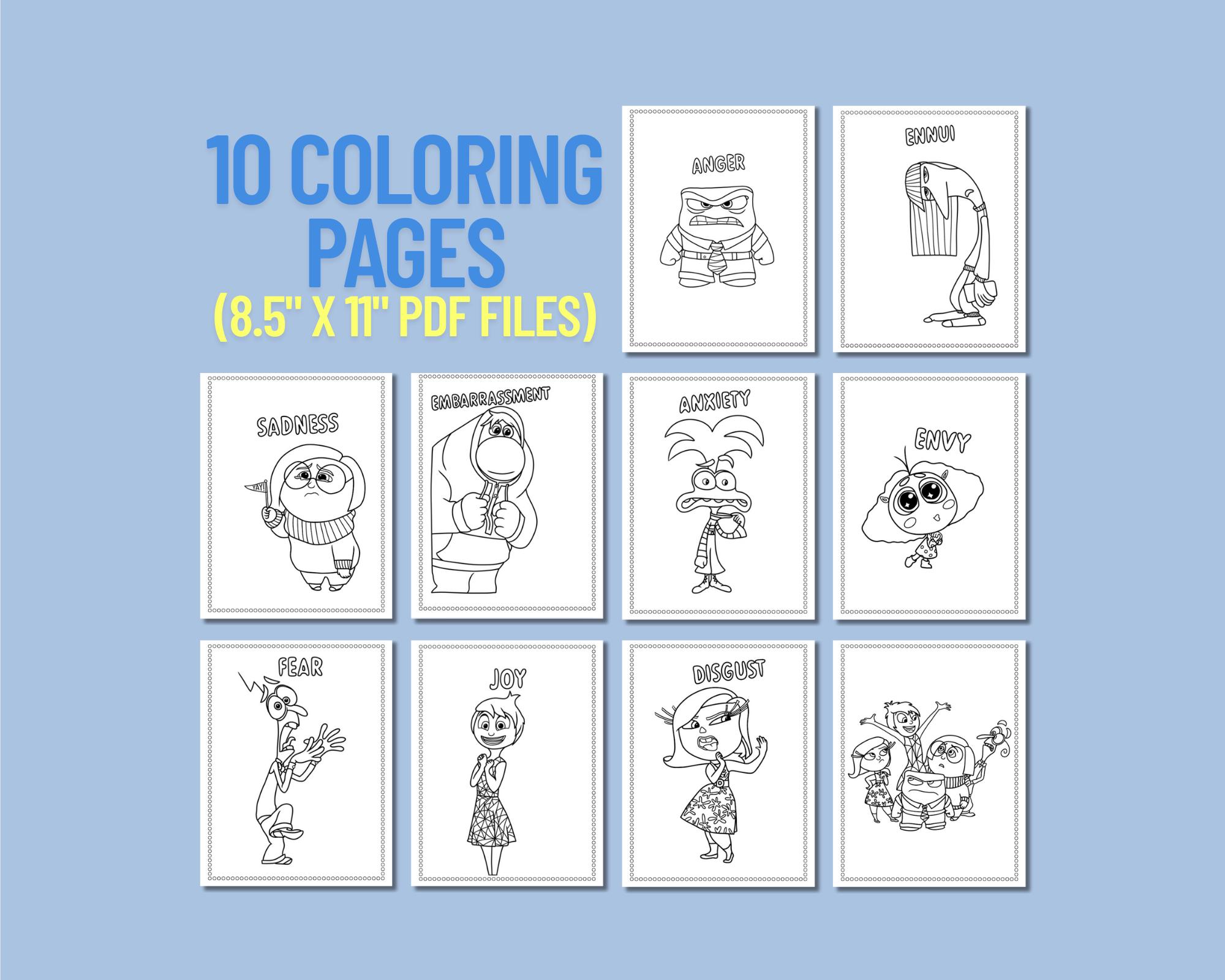 Inside Out 2 Coloring Pages. Inside Out Coloring. Inside Out Sheet ...