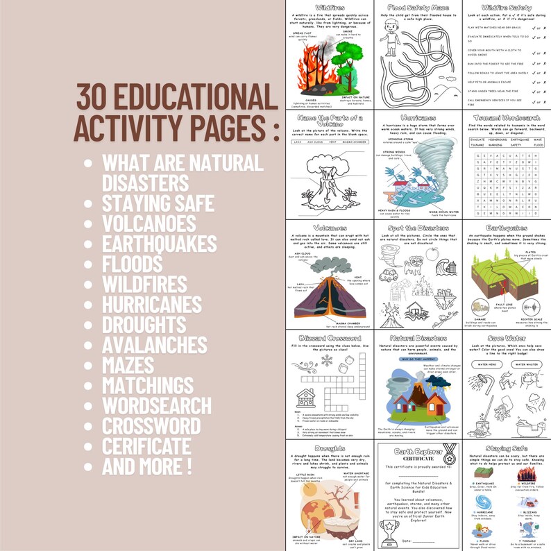 Natural Disasters Science Worksheets for Kids – 30 Educational ...