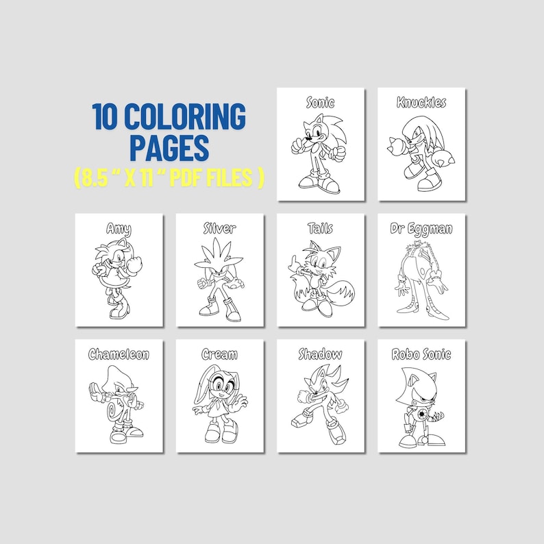 Sonic the Hedgehog Coloring Pages for Kids. Printable Sonic Character ...