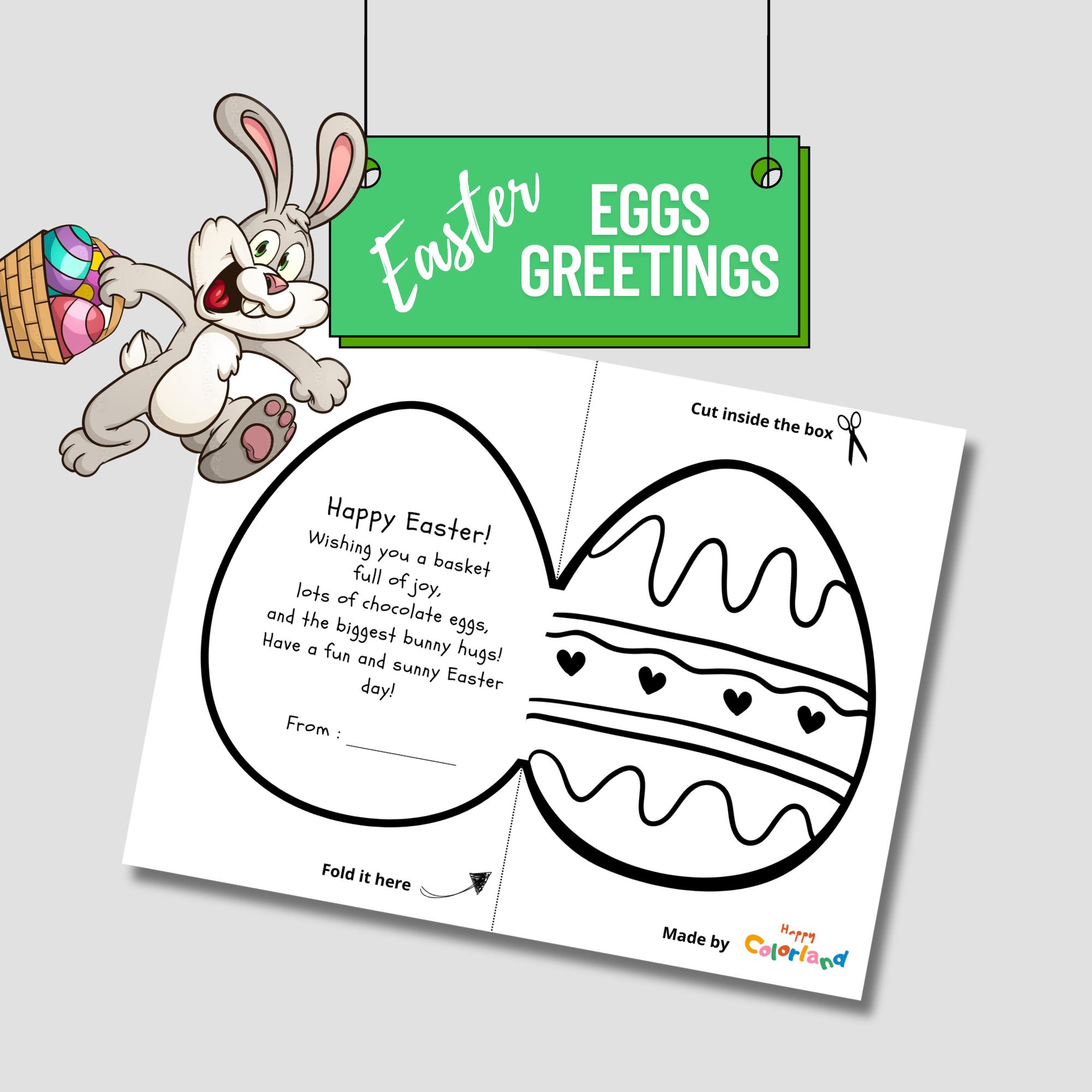 Printable Foldable Easter Egg Card for Kids – DIY Easter Coloring ...
