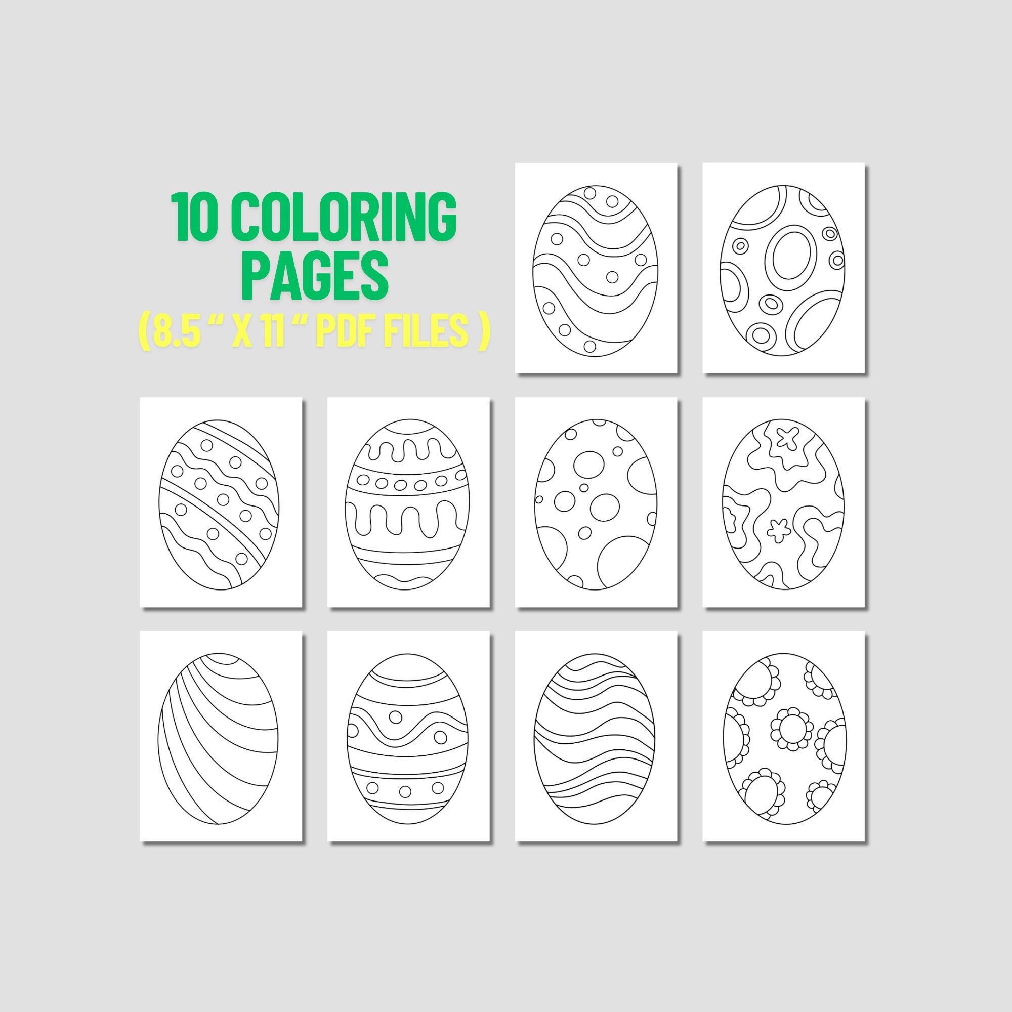10 Easter Egg Coloring Pages. Printable Coloring Pages. Easter Eggs ...