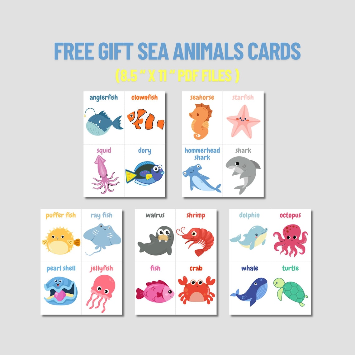 Sea Animals Matching Game: Montessori Preschool Printable (PDF) - Etsy