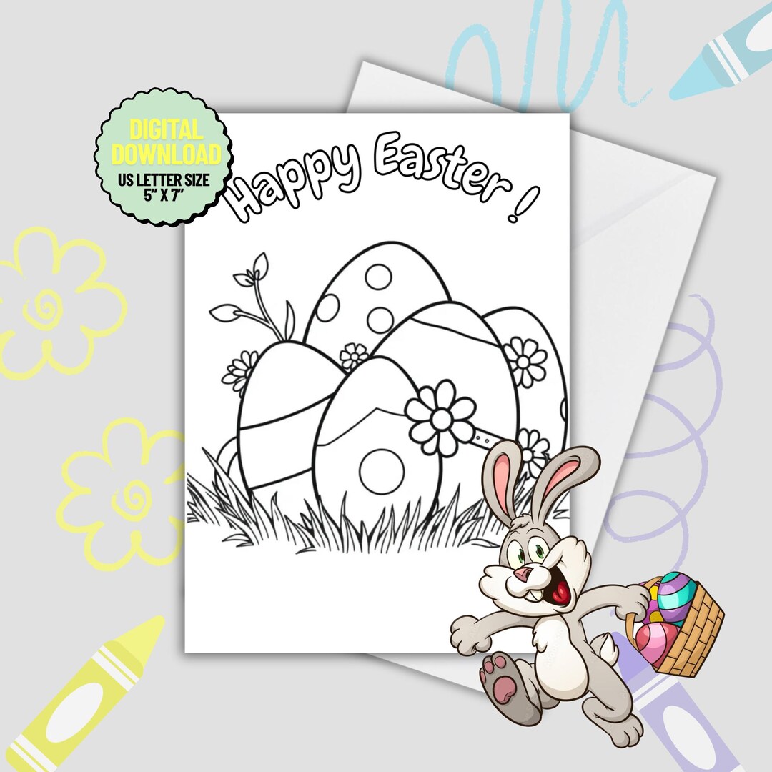 Easter Coloring Eggs Pages. Easter Greeting Cards for Coloring ...