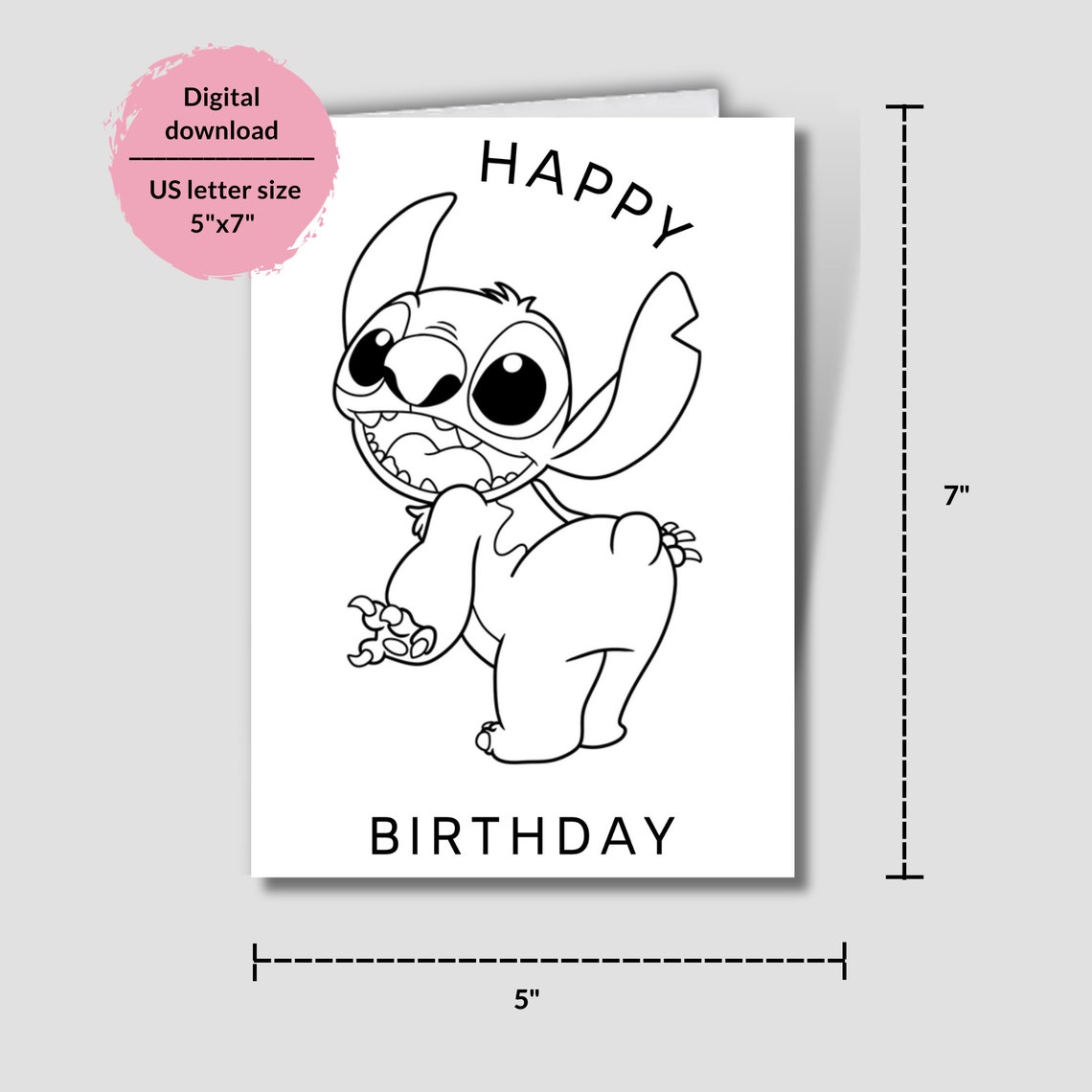 Printable Stitch Coloring Pages. Coloring Stitch Birthday Cards ...