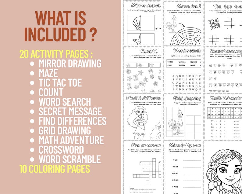 Moana Activity Bundle for Kids. Moana Colorings Pages. Moana School ...