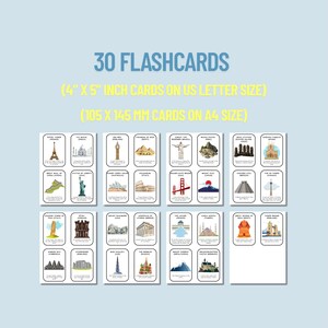 Landmark Flashcards: World Geography Montessori Learning (digital ...