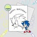 Sonic Birthday Printable Card for Kids to Color – 5x7 Foldable Coloring ...