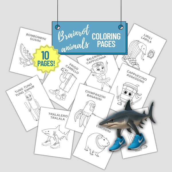 Brain Rot Coloring Pages - Etsy