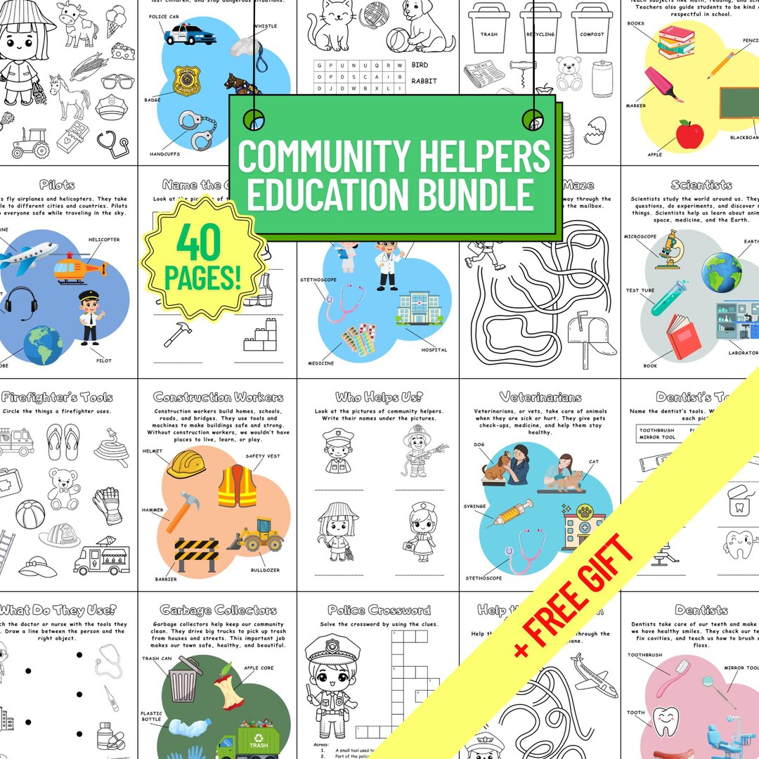 Community Helpers Worksheets for Kids | Professions Activities ...