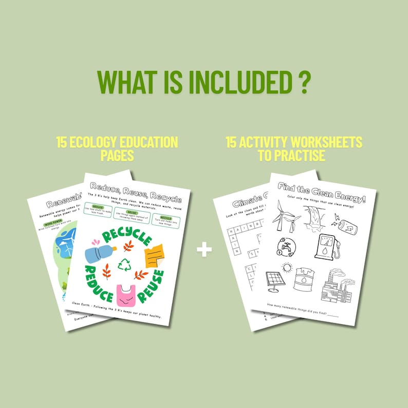 Eco Kids Printable Worksheet Bundle - Sustainability & Green Living ...
