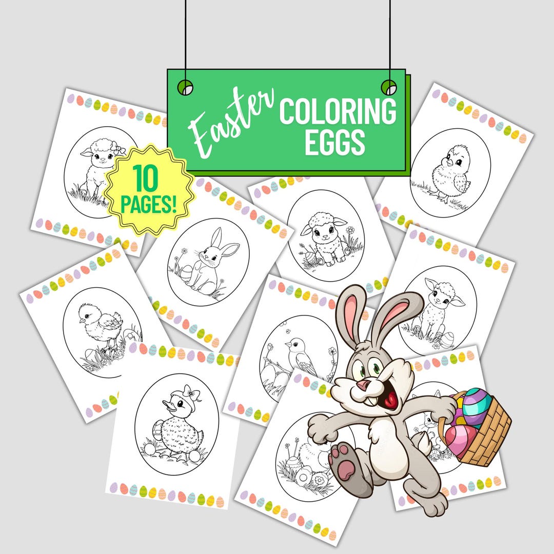 10 Easter Egg Coloring Pages. Printable Coloring Pages. Easter Eggs ...
