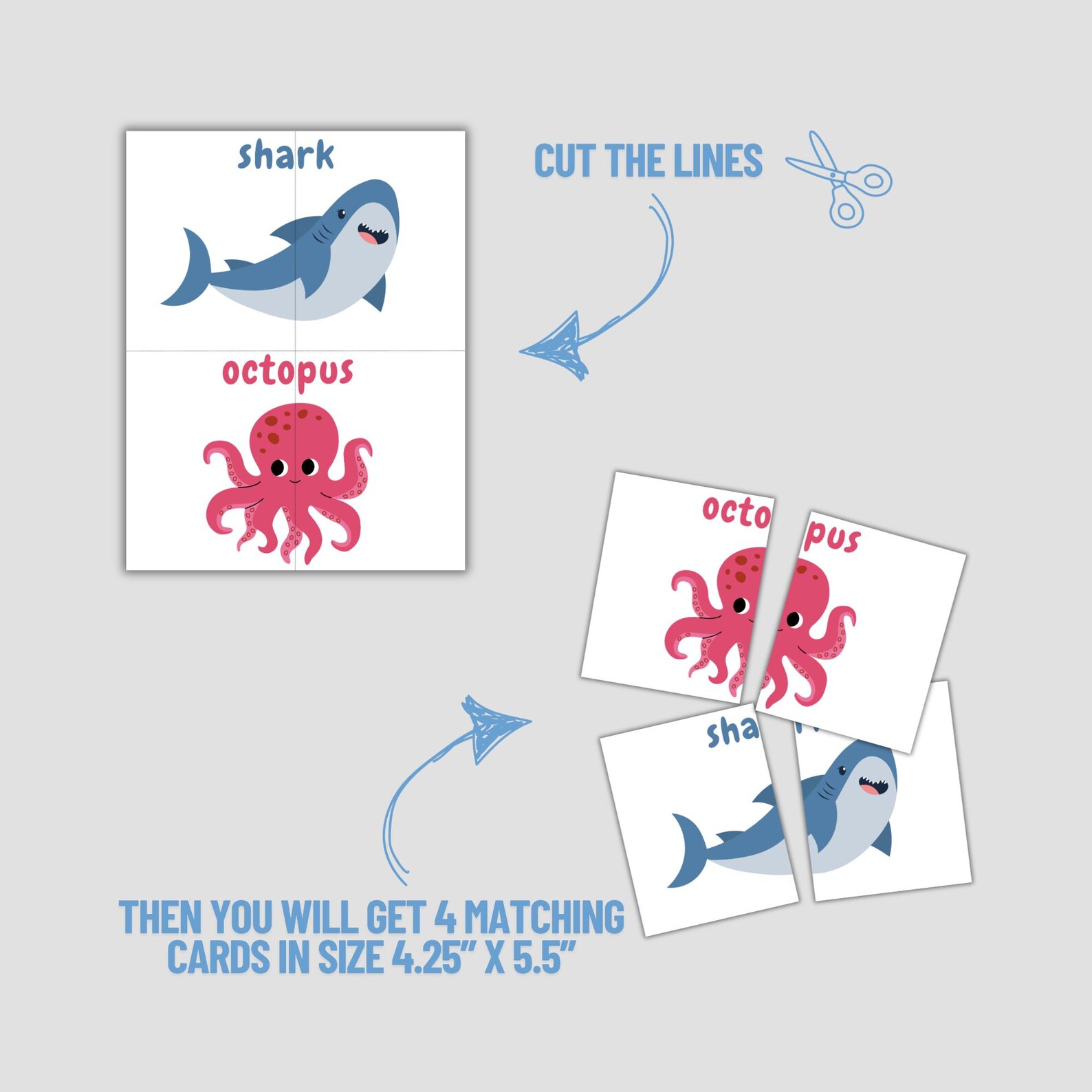 Sea Animals Matching Game | Preschool Ocean Printable | Toddler ...
