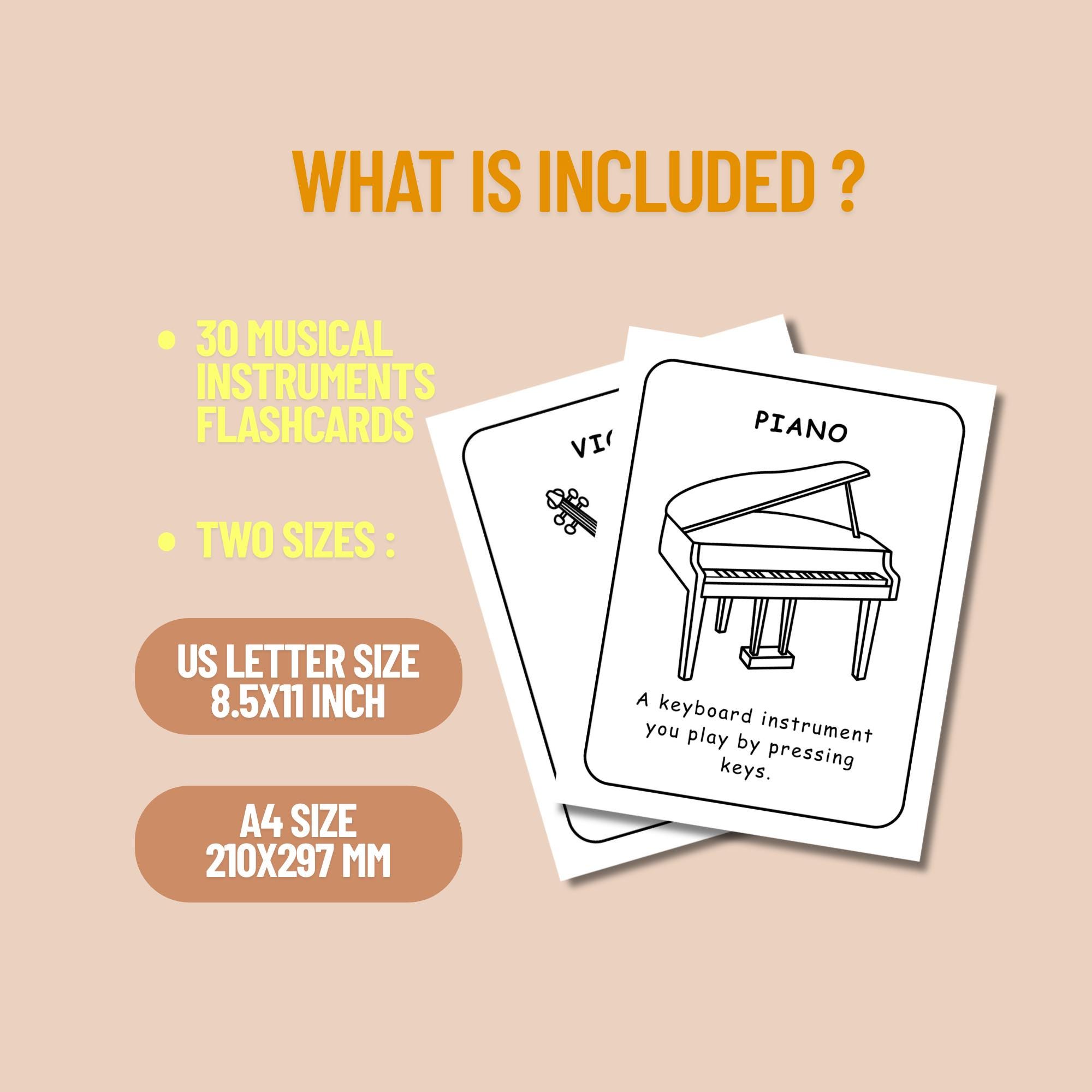 30 Musical Instruments Flashcards | Printable Music Learning Cards for ...