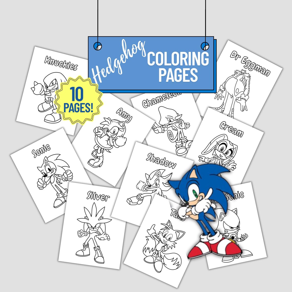 Sonic the Hedgehog Coloring Pages for Kids. Printable Sonic Character ...