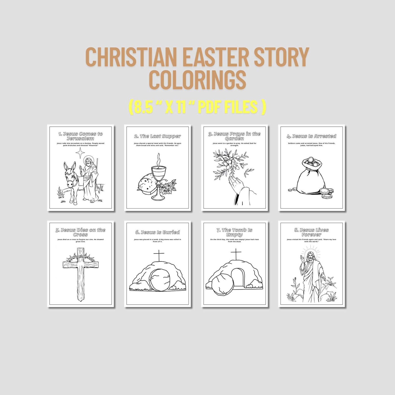 Printable Christian Easter Story. Coloring Easter Story Pages. Bible ...