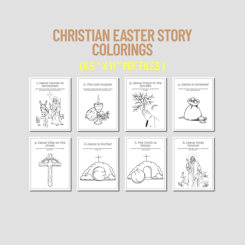 Printable Christian Easter Story. Coloring Easter Story Pages. Bible ...