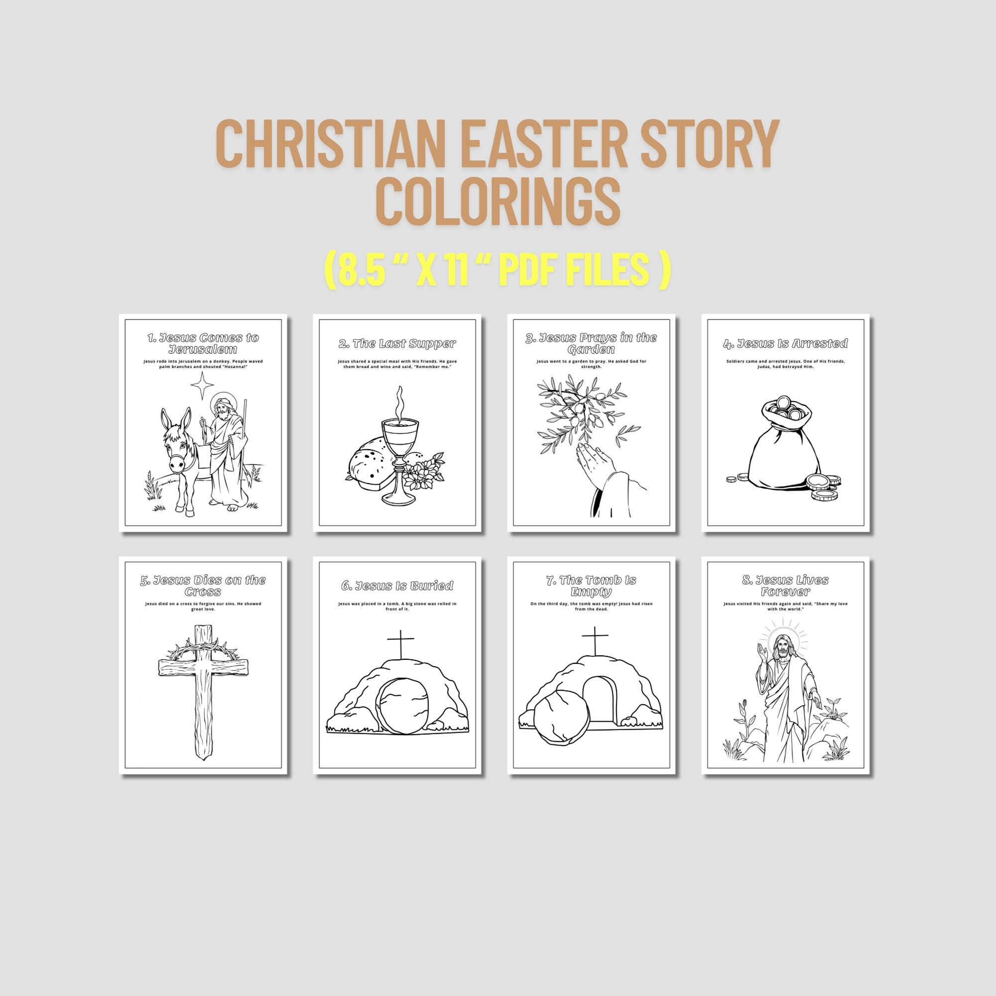 Printable Christian Easter Story. Coloring Easter Story Pages. Bible ...
