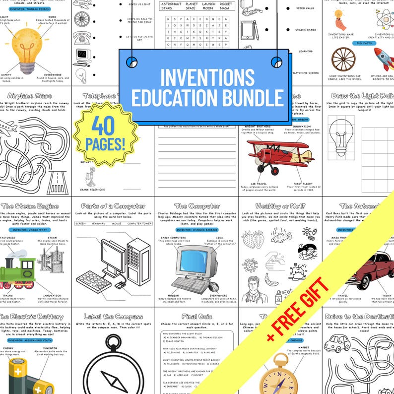 Inventions for Kids Printable Bundle: STEM History Activities (PDF) - Etsy
