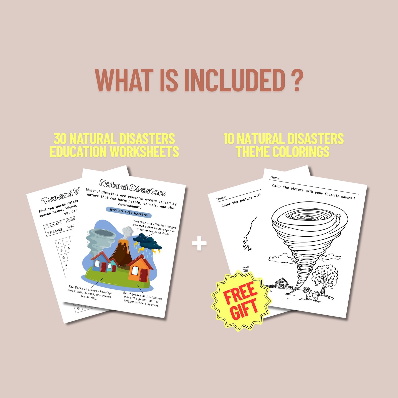 Natural Disasters & Earth Science Bundle for Kids – 40 Worksheets ...