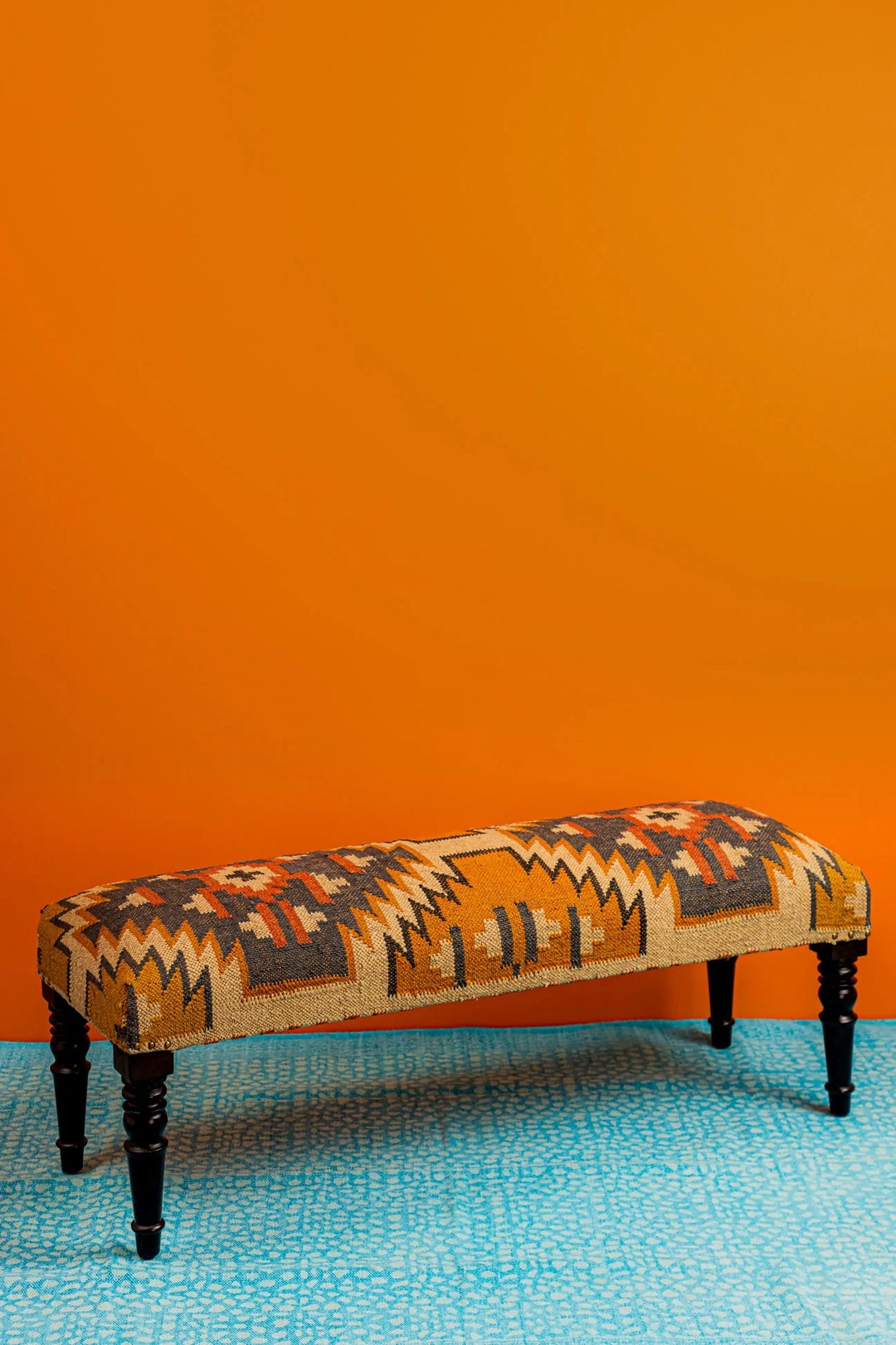 Bench Kilim Handmade Home Décor Entryway Wool Jute Rugs Furniture Piano ...