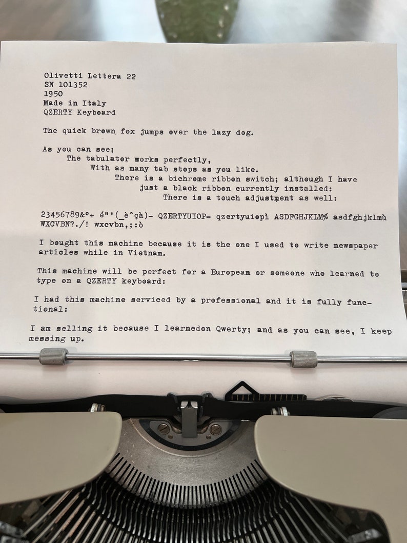 Olivetti Lettera 22 - Etsy