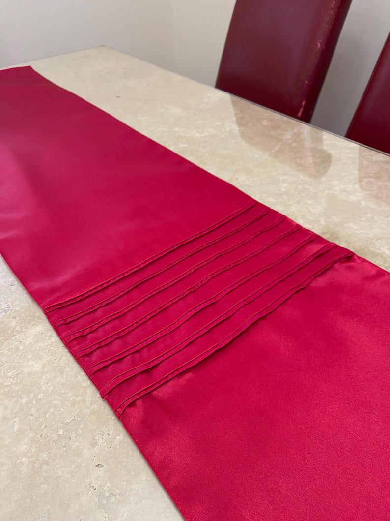 Red Satin Table Runner, Handmade Table Runner, Red, Table Runner - Etsy
