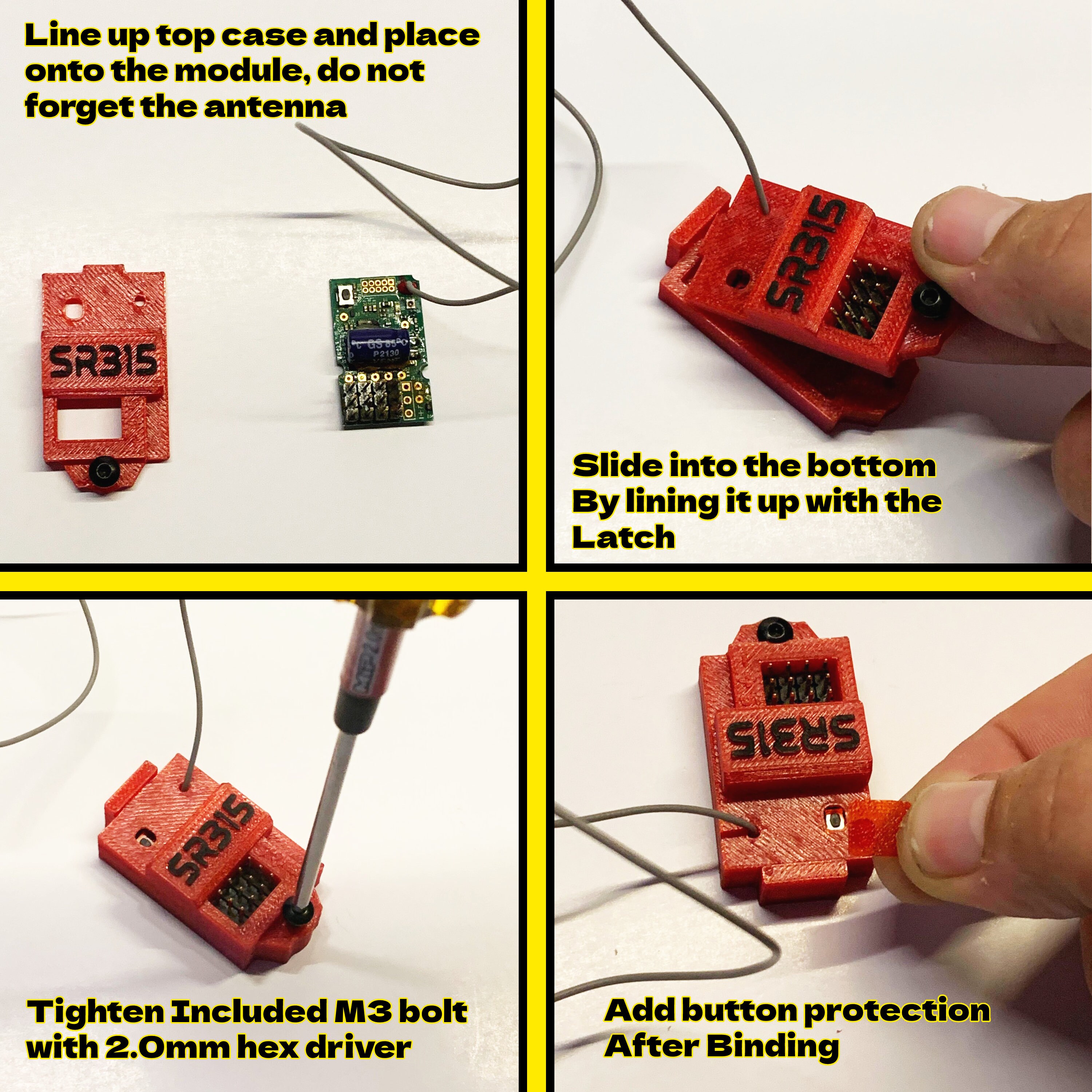 Spektrum and Flysky RC Car Reciever Replacement Case Fgr4s V2, SR2100 ...