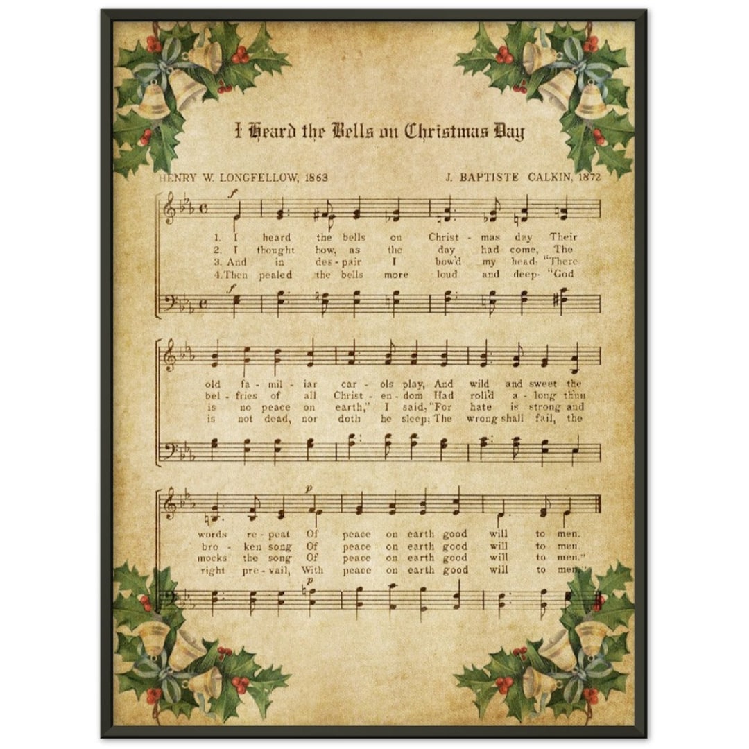 A Framed Vintage Music Christmas Poster - Etsy
