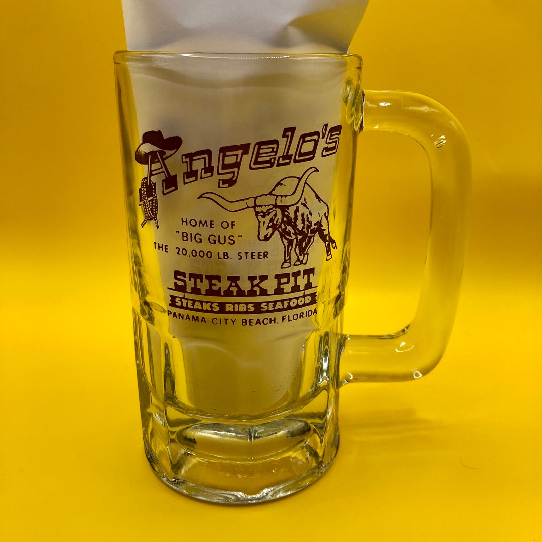 Vintage Angelos Steak Pit 8 Oz Beer Mug Panama City Beach Etsy
