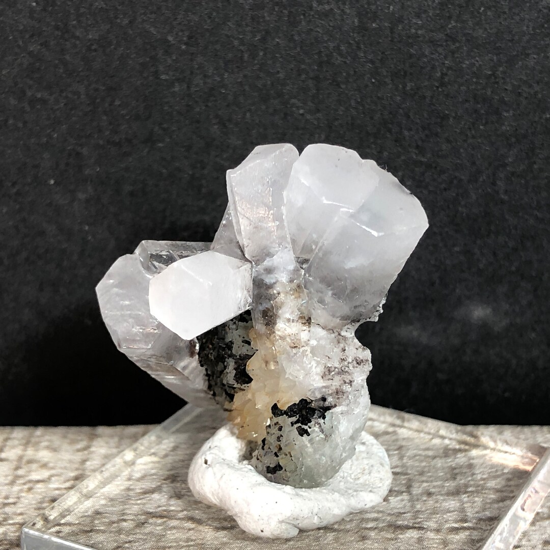 13g Unique Columnar Calcite Crystal Cluster Mineral Specimen W Display ...