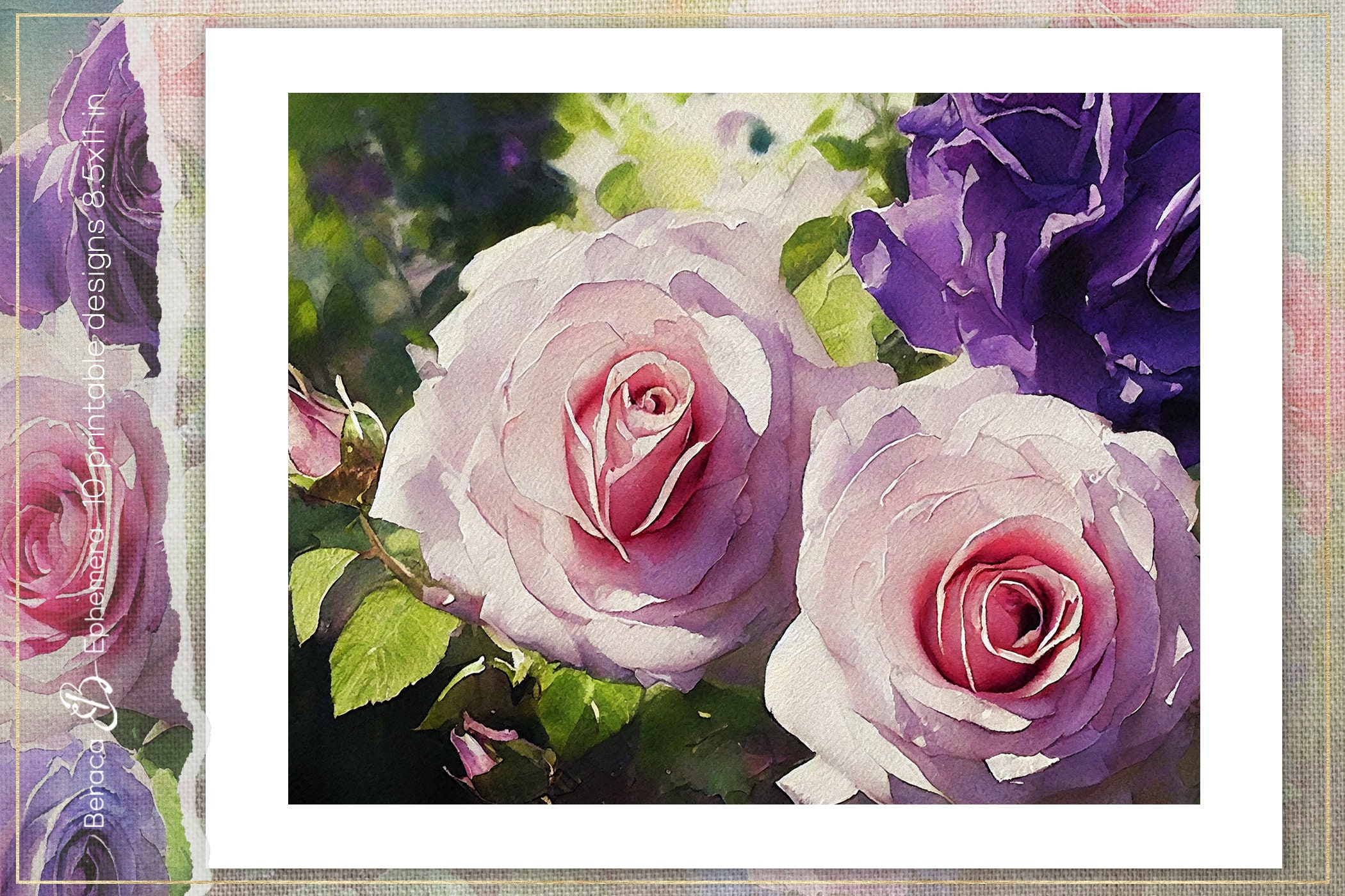 Princess Roses Digital Paper, Printable Paper,pastel Roses Background ...