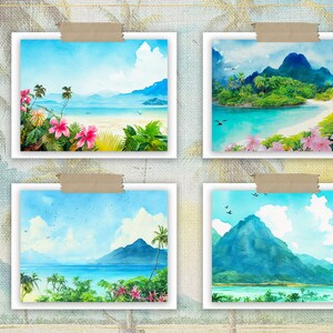 Tropical Digital Paper, Printable Paper, Exotic Scrapbooking, Tropical ...