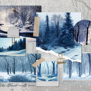 Winter Forest Digital Paper, Printable Paper, Antique Oil Painting ...