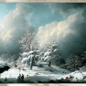 Winter Night Digital Paper, Snow Printable Scrapbook, Winter Landscape ...