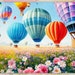 Hot Air Balloon Digital Paper, Printable Paper, Pink Floral Background ...