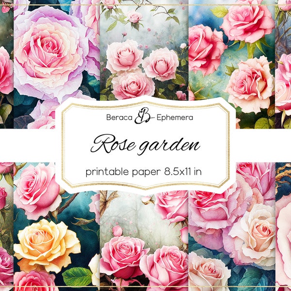 Vintage Rose Paper - Etsy