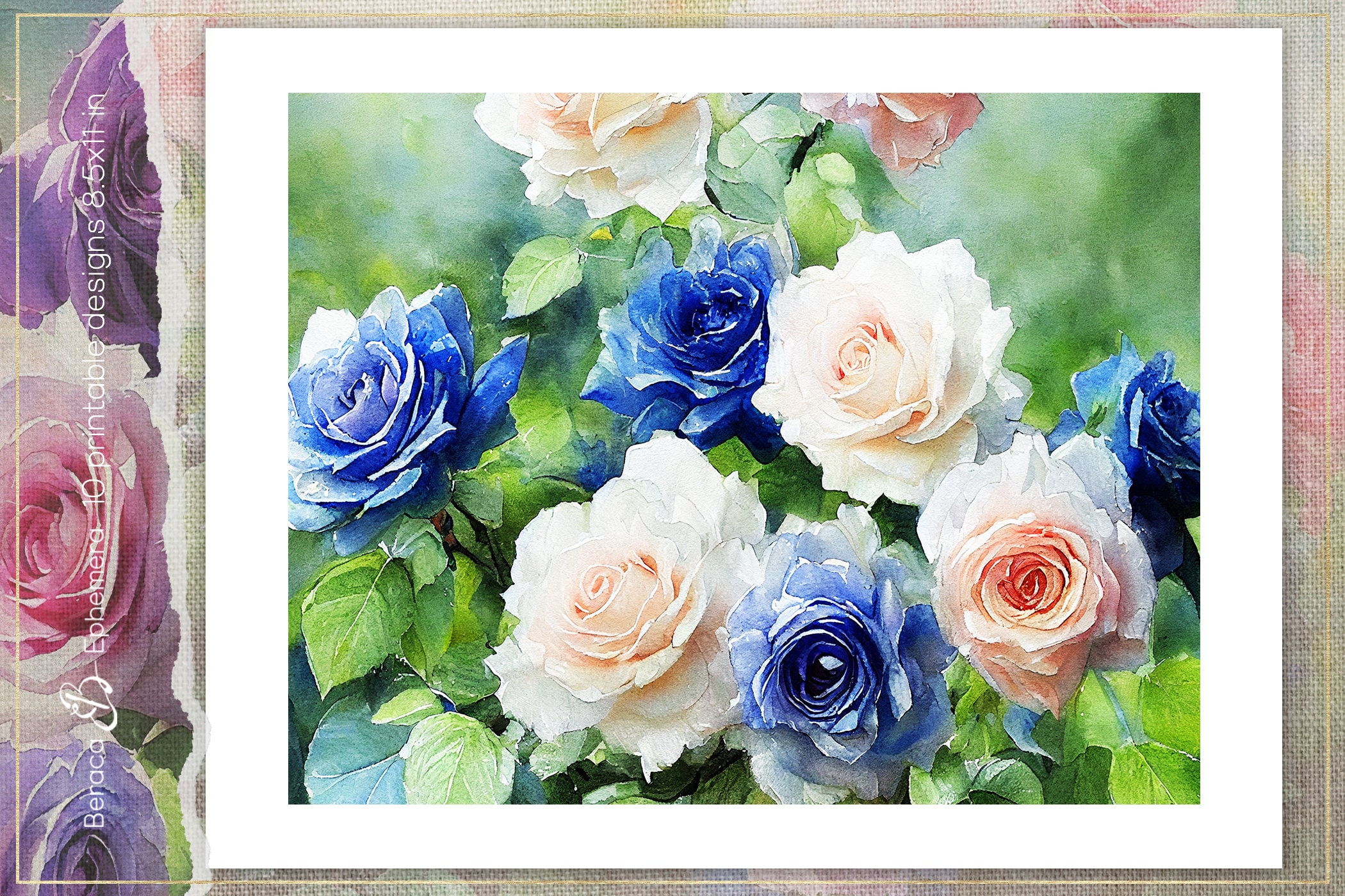 Princess Roses Digital Paper, Printable Paper,pastel Roses Background ...