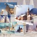 Village Church Digital Paper, Winter Printable Scrapbook, Antique Oil ...