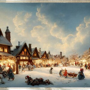 Winter Night Digital Paper, Snow Printable Scrapbook, Winter Landscape ...