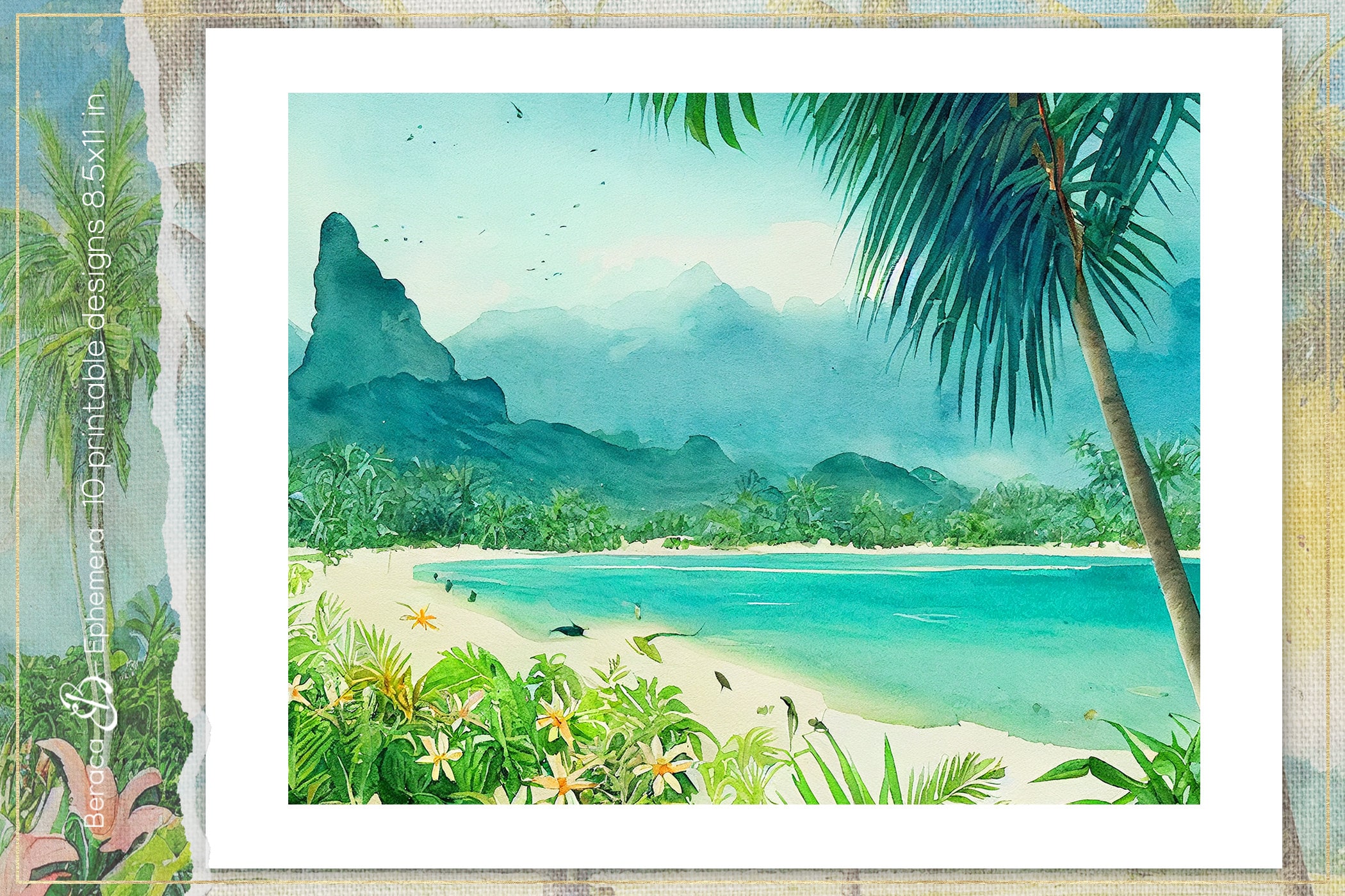 Tropical Digital Paper Printable Paper Exotic Scrapbooking - Etsy Australia